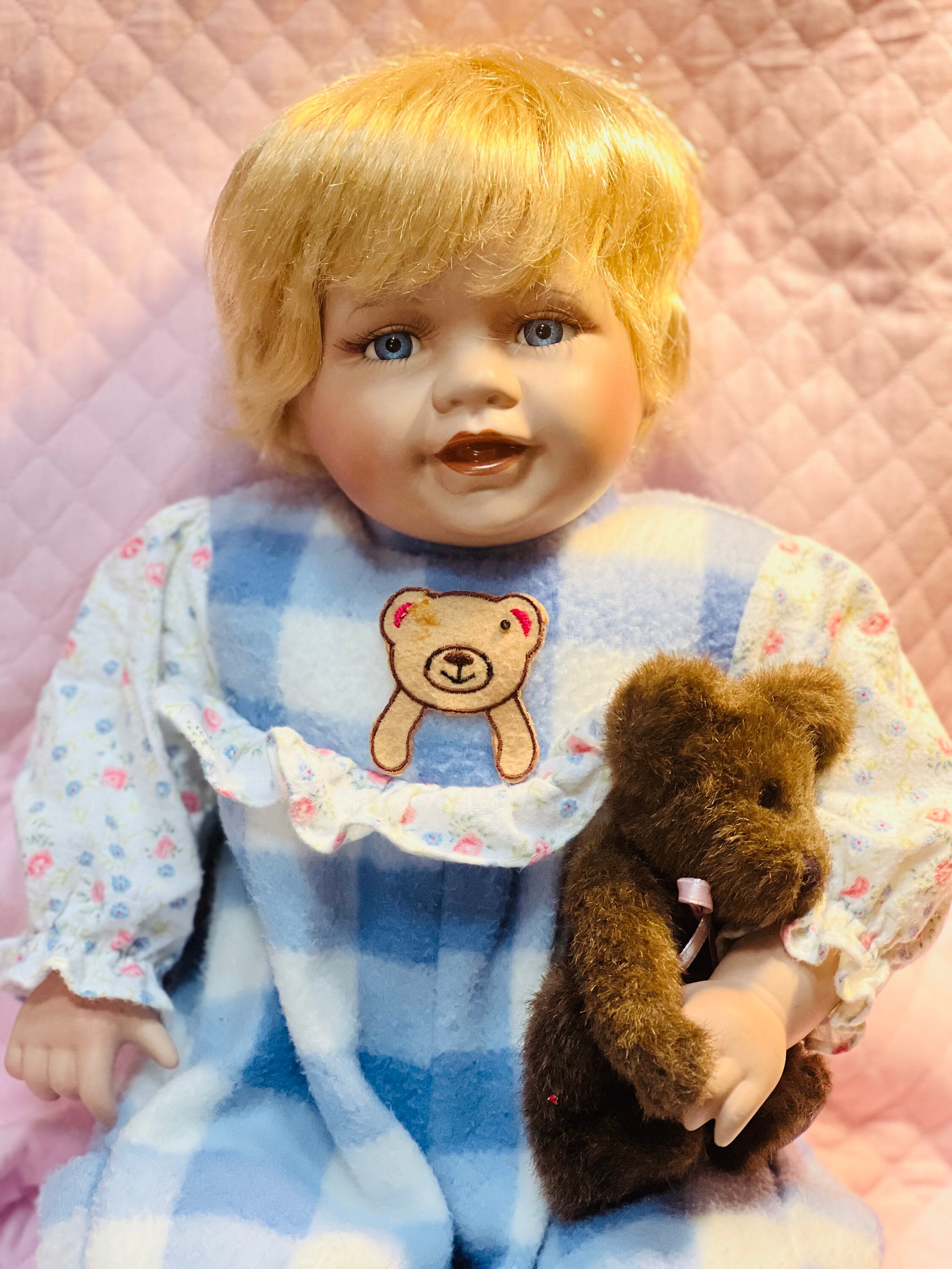 VTG Adorable 6M Size Blond Baby Doll Cathay Collection Porcelain W ...