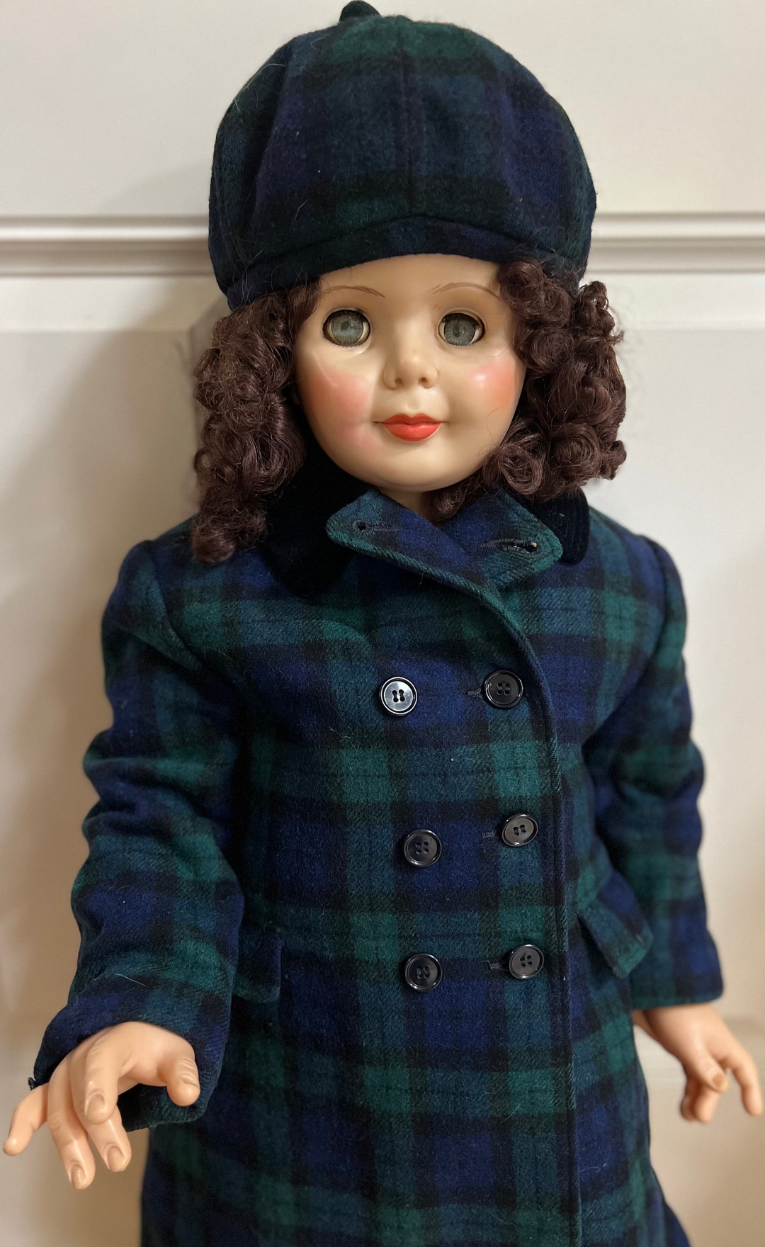 1960s 3 Piece Wool Lord and Taylor Black Watch Tartan Stirrup Overalls, Double-breasted Coat ...