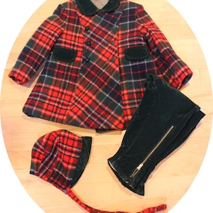 VTG 1960 Fieldstone Classic Winter Wool Plaid 3 Piece Riding Set ...