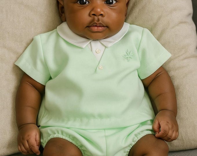 1960s Nannette NB or Doll Baby Boy Green Diaper Suit W/plastic Lined ...