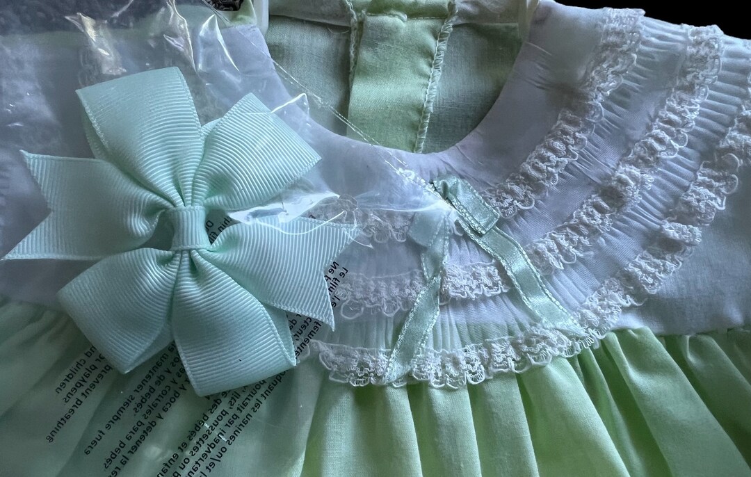 VTG 1960s Baby Girl Lime Green Diaper Dress W/diaper Cover & Matching ...