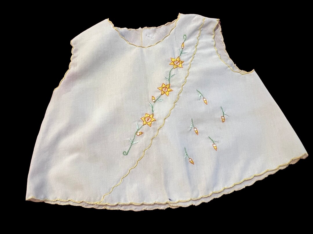 1950s Summer White Hand Embroidered Baby Diaper Topper 0-3M - Etsy