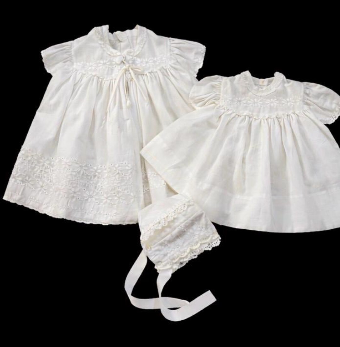 Vintage 1950s Baptism Dedication Dress Set | Pristine Whitework ...