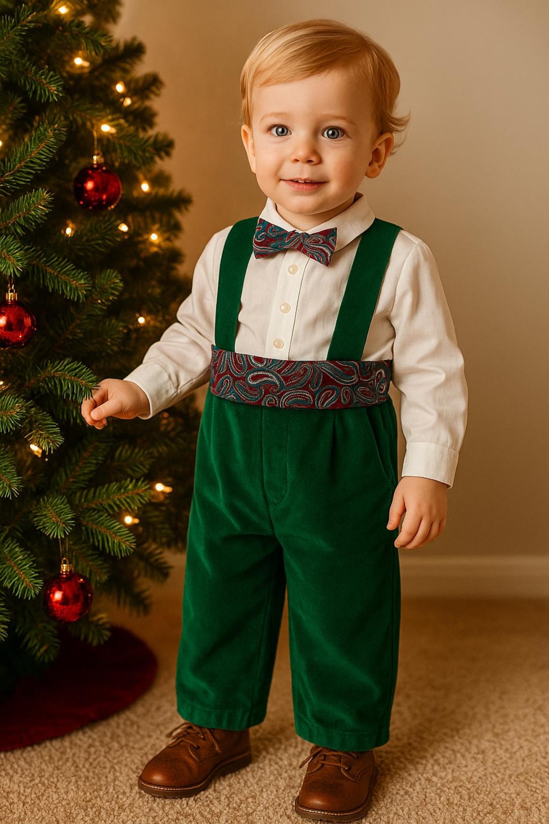 Vintage 1970s Good Lad of Philadelphia Green Suspender Romper Set W ...