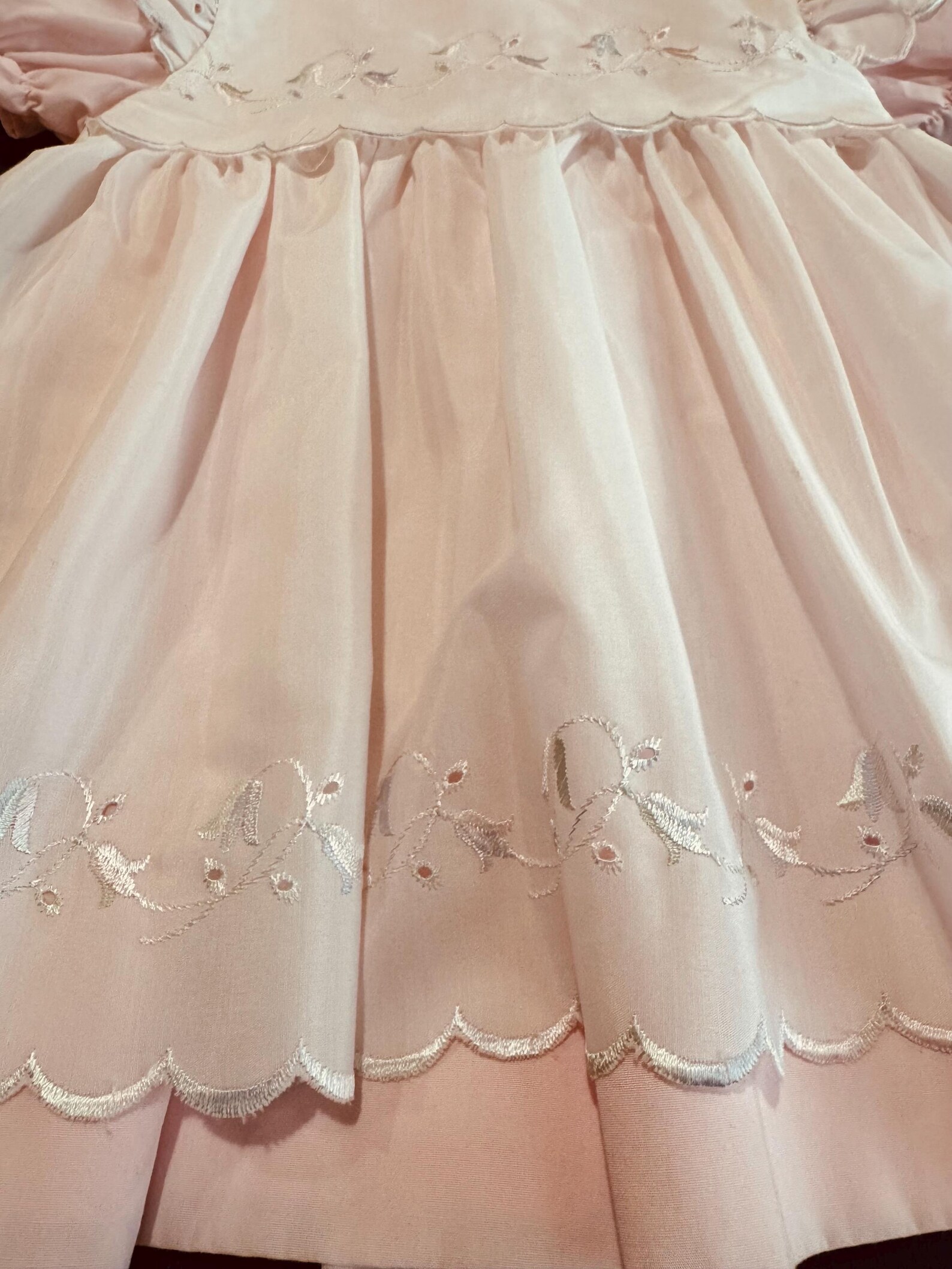Vintage Pink Easter Dress With Embroidered Pinafore | Girls Spring ...