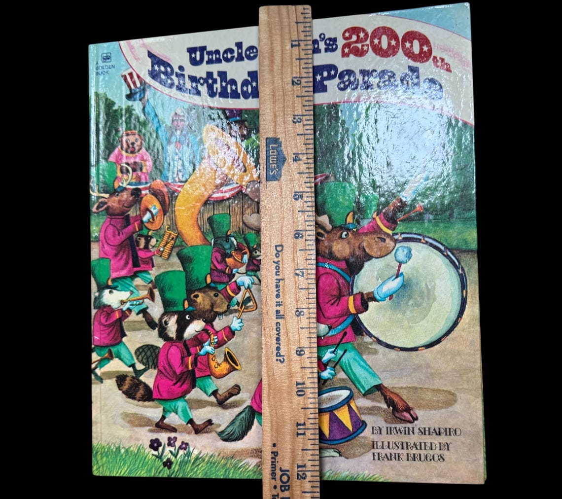 Large 1974 Vintage Book by Golden Books "uncle Sam's 200th Birthday ...