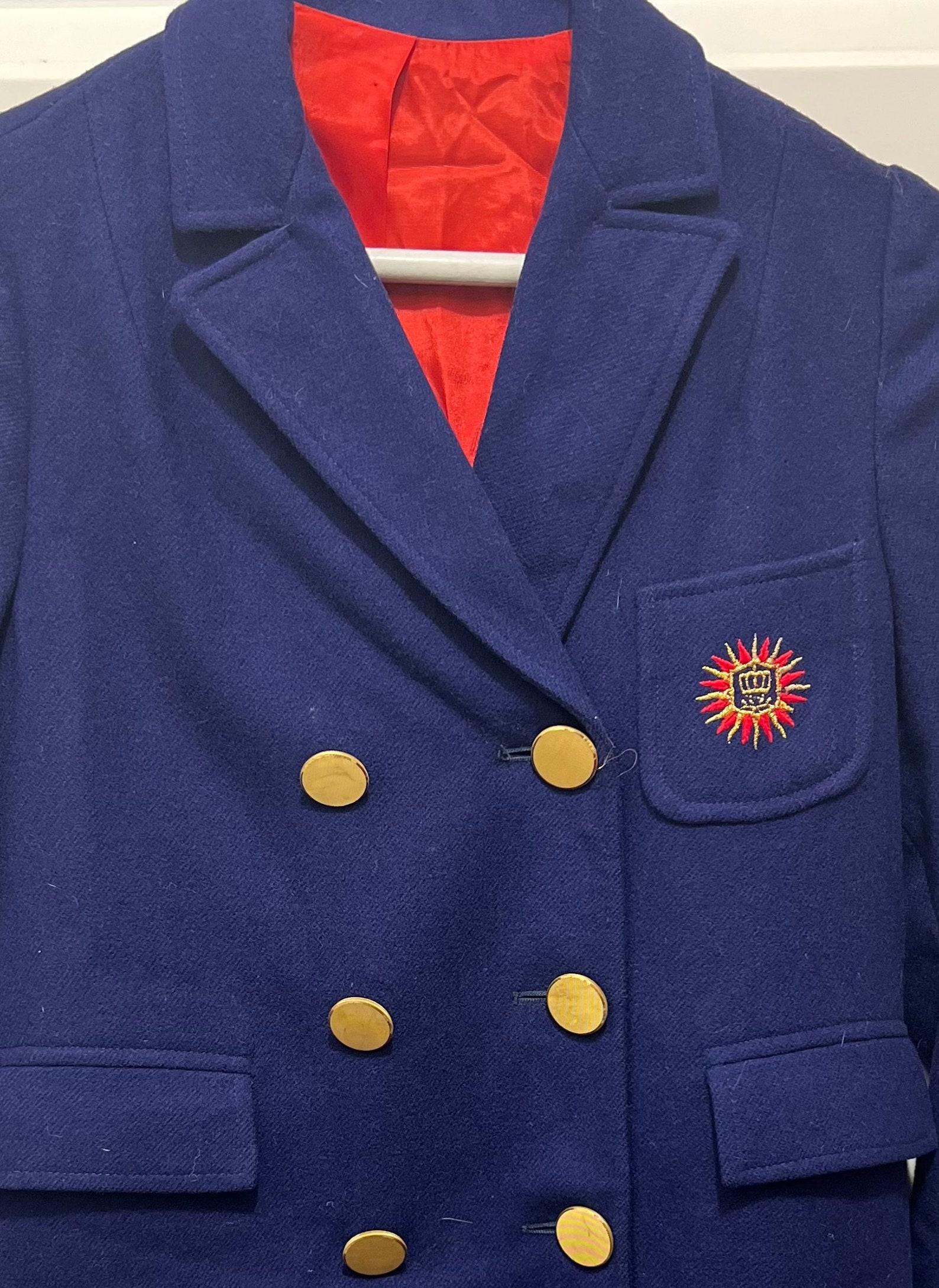 1960 Gastwirth Peppy Navy Trench Style Light Wool Blend Brass Buttons ...