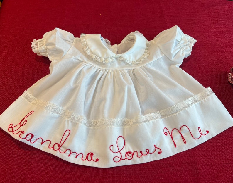 1960s Adorable White Diaper Topper Embroidered W/grandma Loves - Etsy