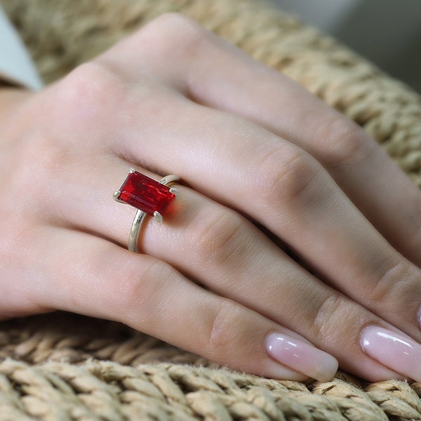 Emerald Ruby Ring - Etsy