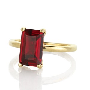 Gold Garnet Rectangle Ring · 14k Solid Gold Garnet Ring · January ...