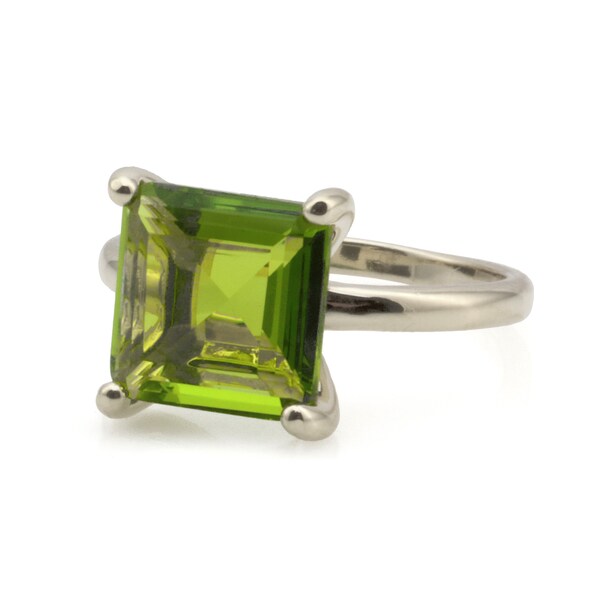 Square Peridot Ring - Etsy