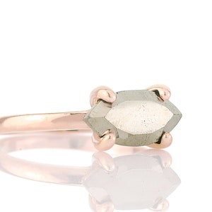 Raw Pyrite Gemstone Ring · Marquise Silver Ring for Women · Palladium ...