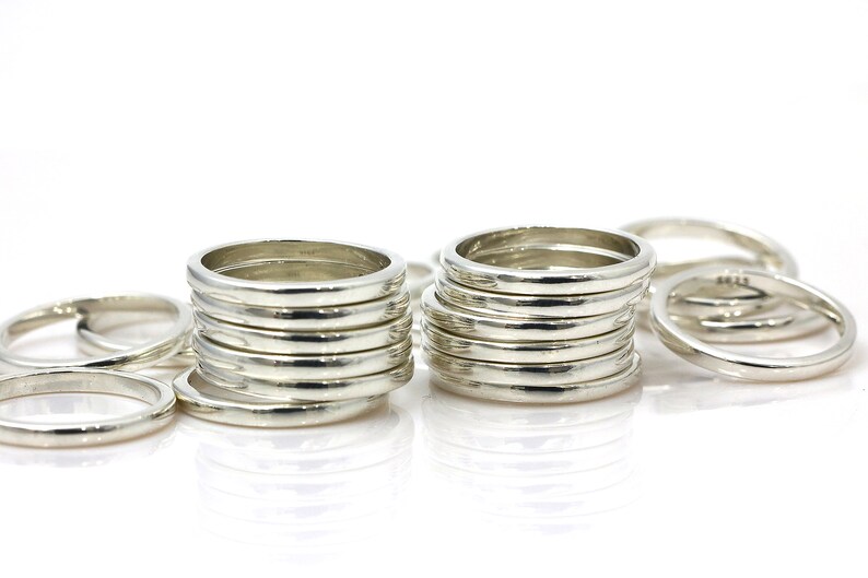 Plain Stackable Rings Engraved Rings Stacking Rings | Etsy