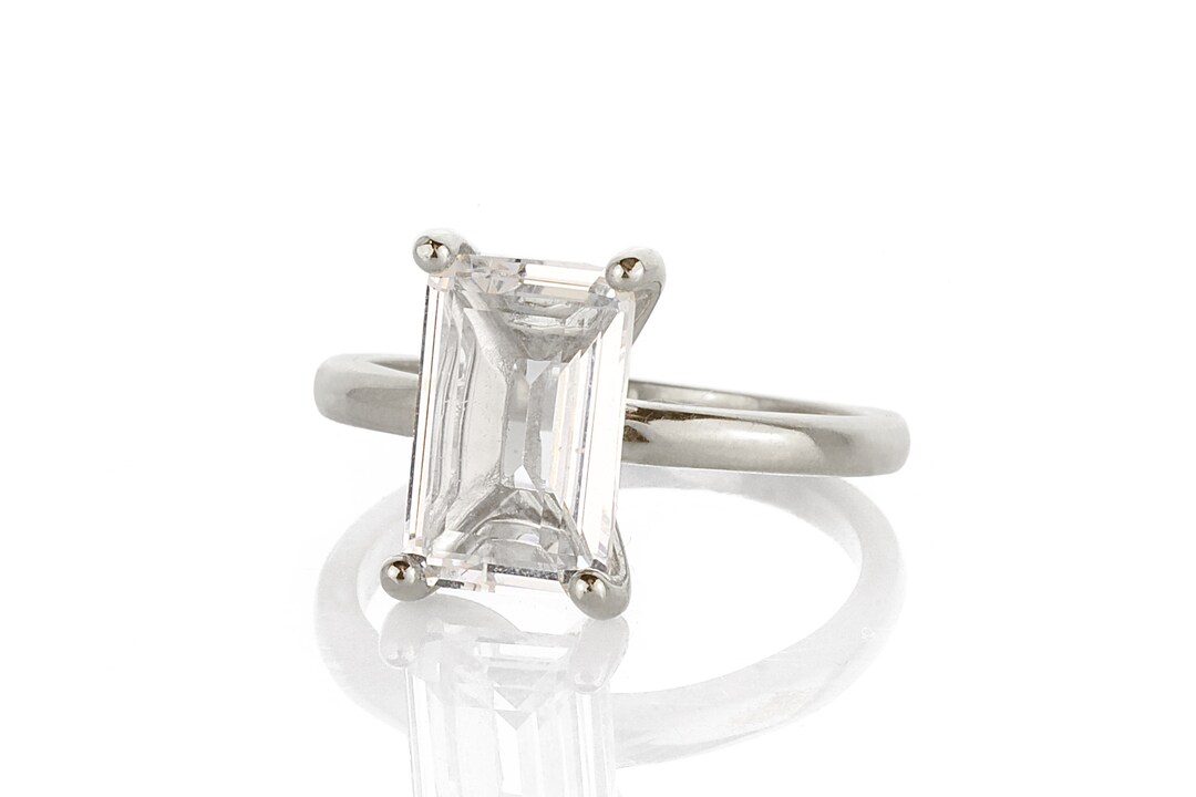 Crystal Quartz Ring · Rectangle Gemstone Ring · Clear Quartz Ring ...
