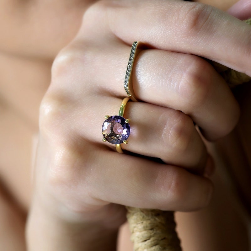 Purple Amethyst Ring - Etsy