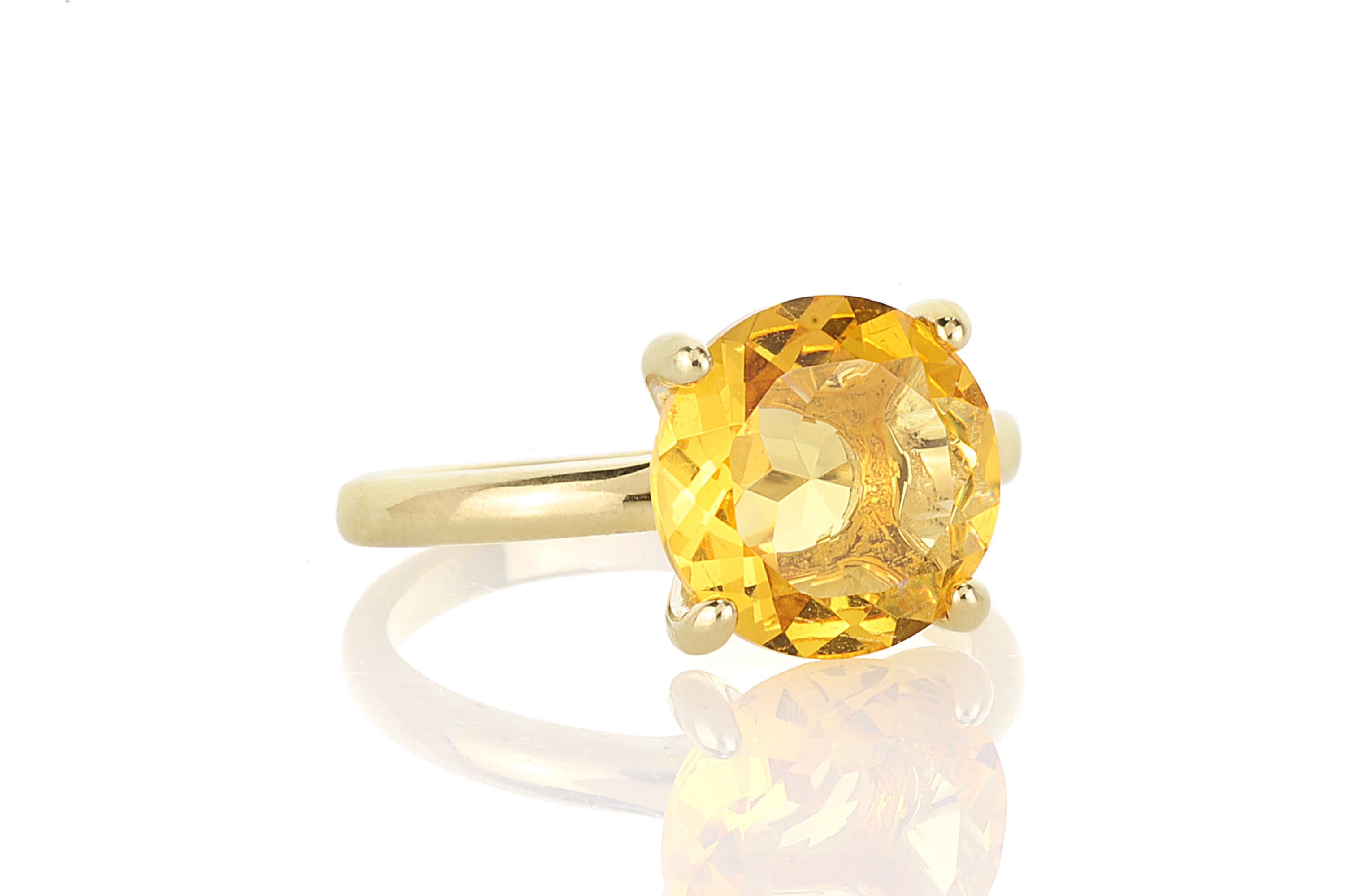 14k Solid Gold Ring · Citrine Ring · Solid Gold Band · Stacking Ring ...
