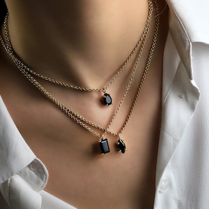 Stunning Rectangle Black Onyx Necklace · Simple Crystal Pendant ...