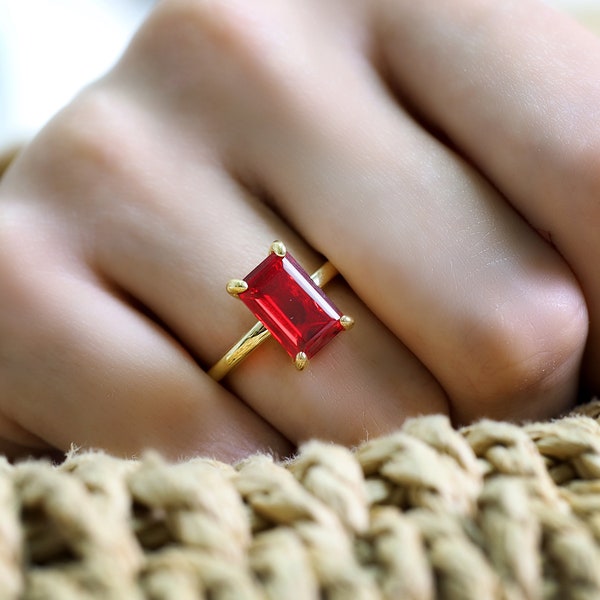 Gold Ruby Ring - Etsy