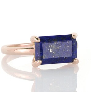 Lapis Lazuli Engagement Ring · Blue Lapis Rectangle Ring · September ...
