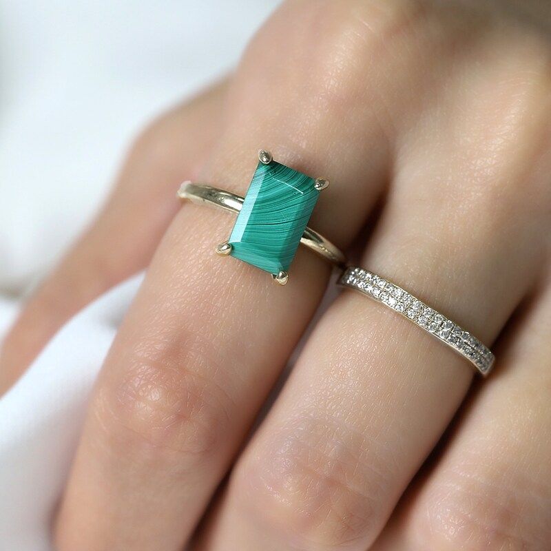 Malachite Rings - Etsy