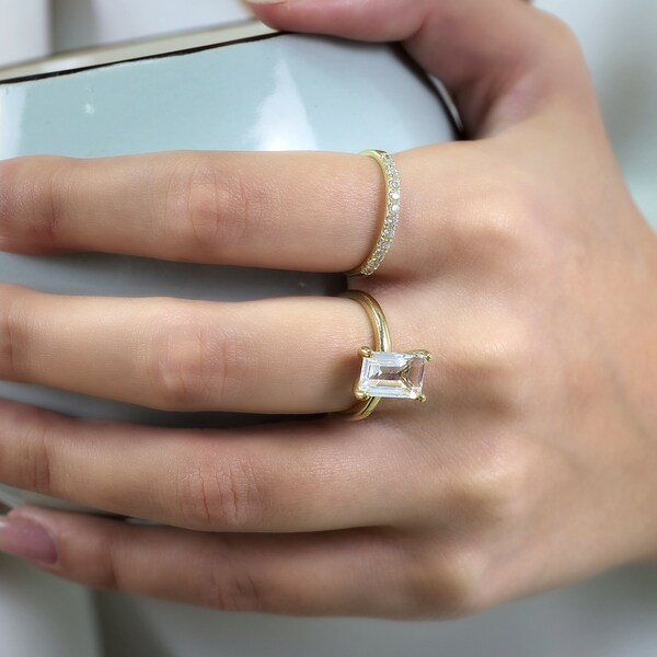 Clear Stone Ring - Etsy