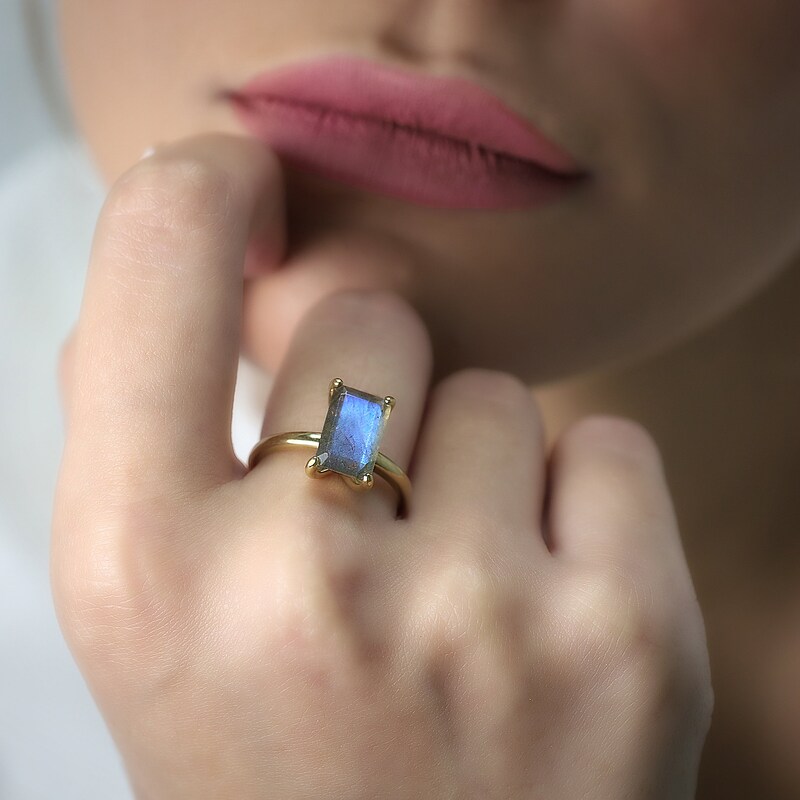 Rectangle Wedding Rings - Etsy