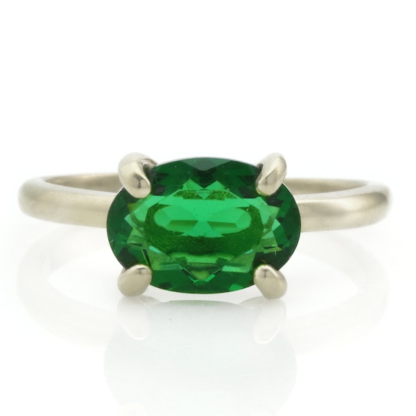 Horizontal Oval Engagement Ring - Etsy