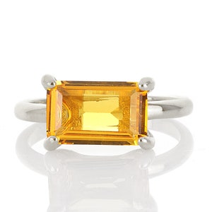 18k Gold Citrine Ring · Gold Citrine Solitaire Ring · November Birthstone Ring · Cocktail Ring ...