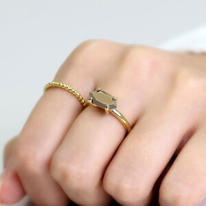 Raw Pyrite Gemstone Ring · Marquise Silver Ring for Women · Palladium ...