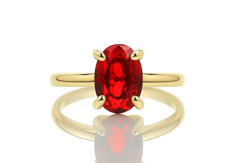 14k Gold Oval Ruby Ring · Gold Gemstone Ring · Red Ruby Ring · Gold ...