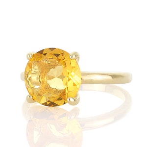 14k Solid Gold Ring · Citrine Ring · Solid Gold Band · Stacking Ring ...