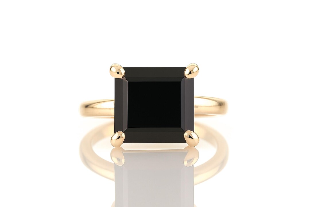 18k Rose Gold Ring · Square Gemstone Ring · Cocktail Ring Rose Gold ...