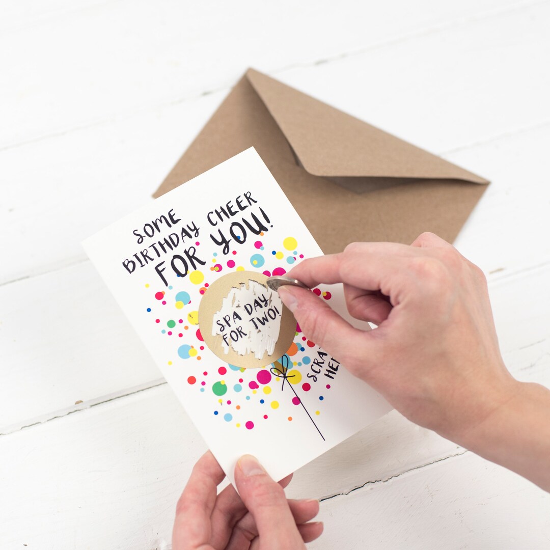 Confetti Birthday Scratch Card - Etsy