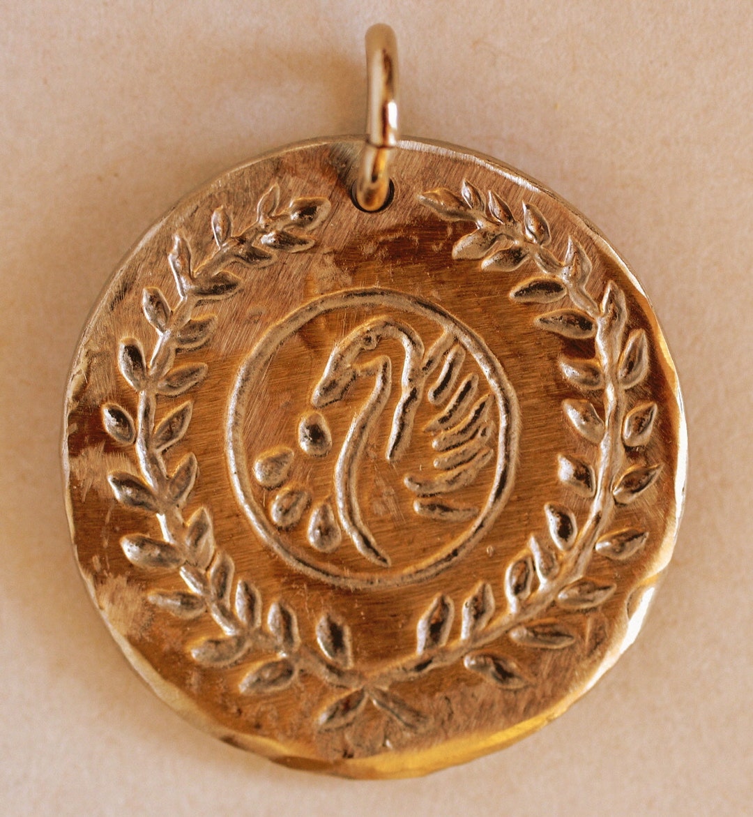 Bronze Pelican - Laurel Medallion - Etsy