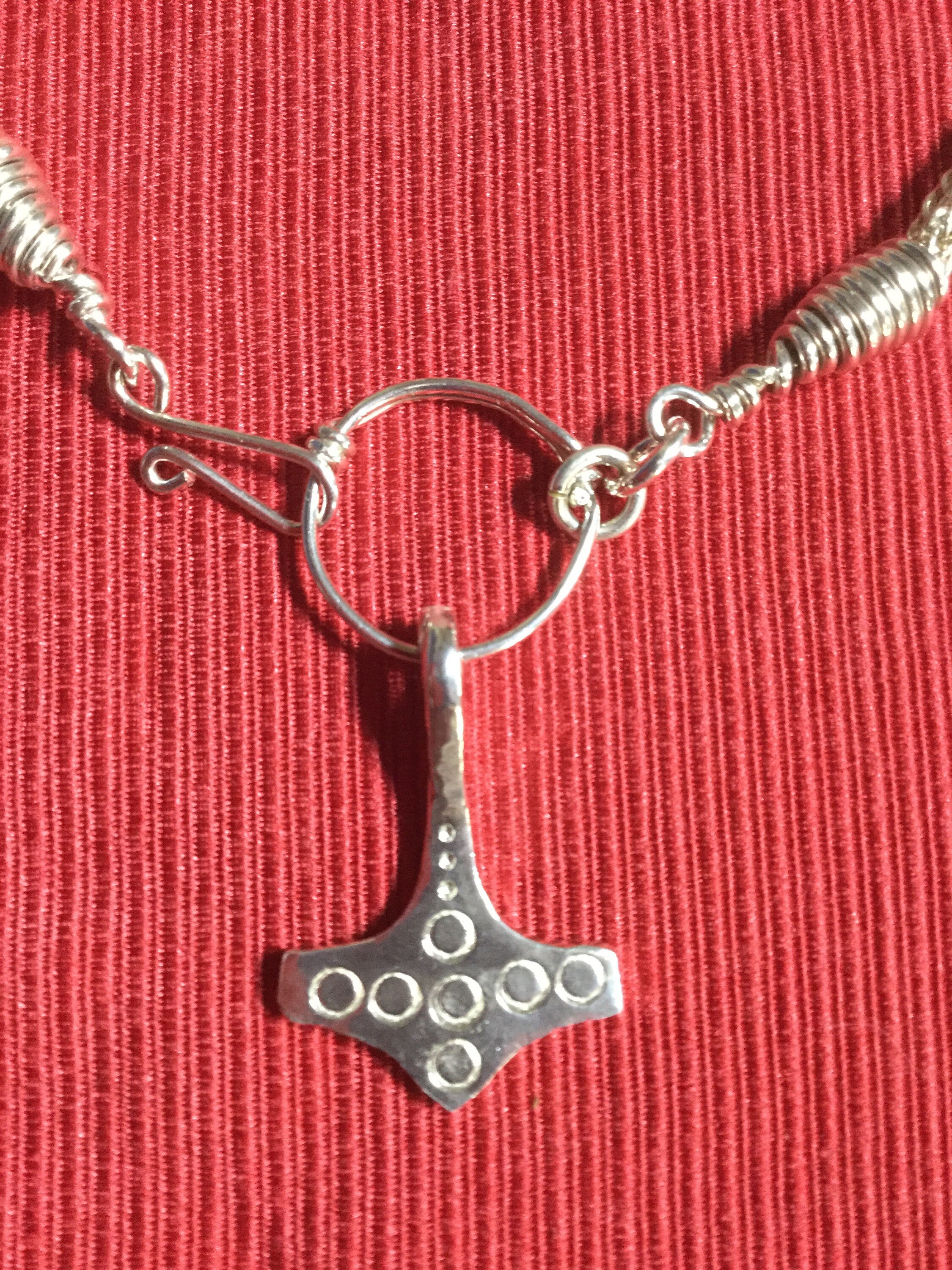 Norwegian Thor's Hammer on a Viking Wire Weaving Necklace, Mjolnir - Etsy