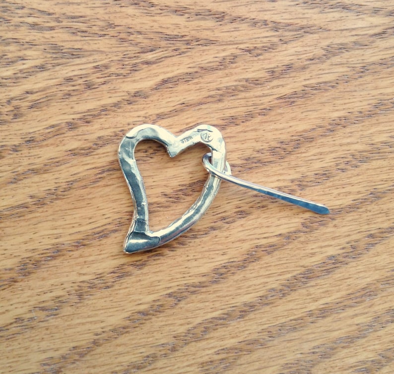Sterling Silver Medieval Heart Brooch - Etsy