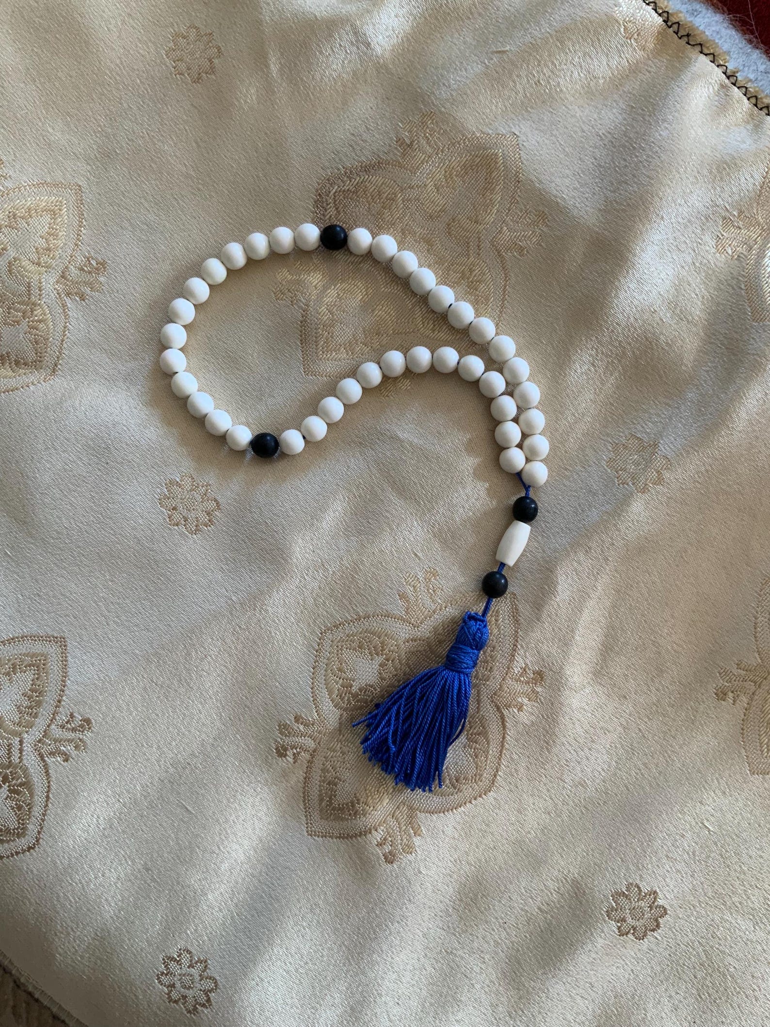 White Bone With Black Horn Subha, Islamic Prayer Beads - Etsy