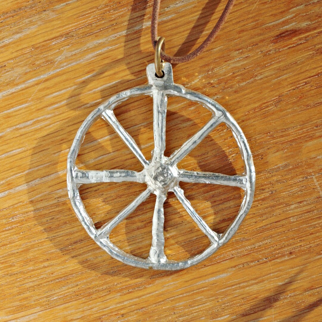 Pewter Celtic/roman Wheel Pendant - Etsy