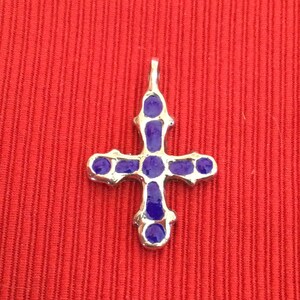 Blue Enamel Sterling Silver Cross Medieval Reproduction - Etsy