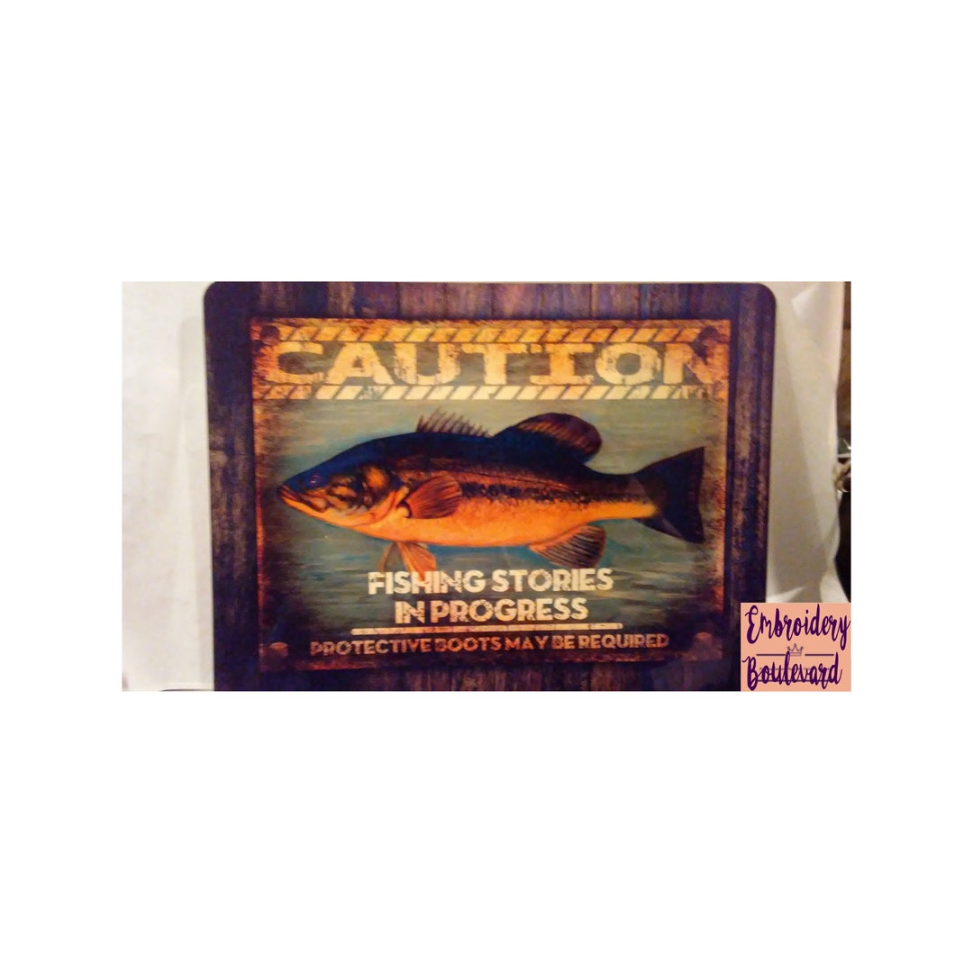 Fishing Sign, Aluminum Fish Story Parking Sign, Funny Fishing Sign ...