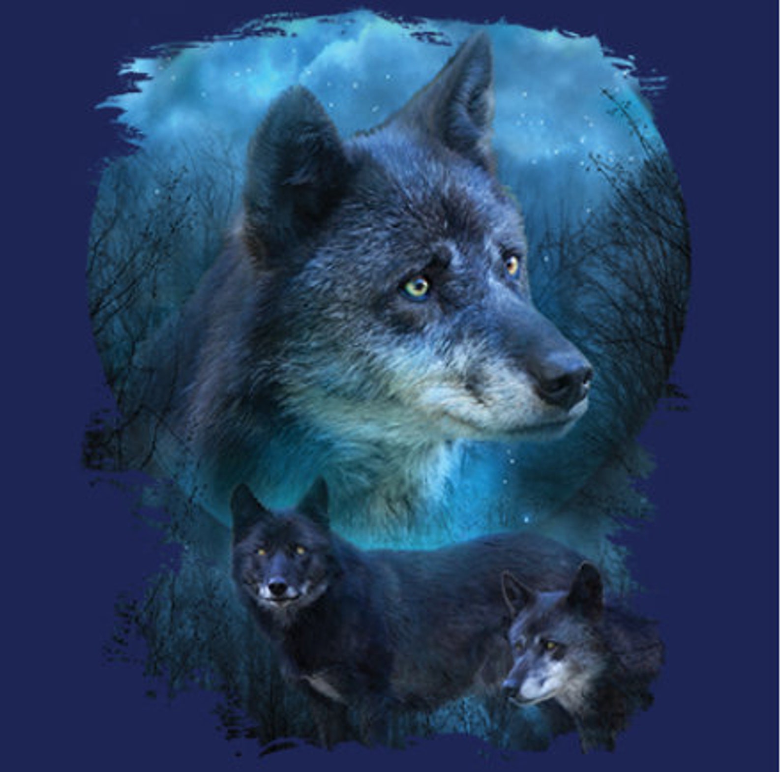 Realistic Wolf Face Graphic T-shirt, Gildan Ultra Cotton - Etsy