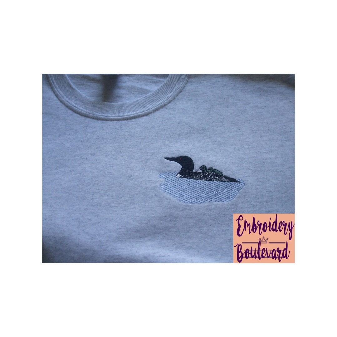 Loon Shirt, Embroidered Loon T-shirt, Loon Gift, Loon T-shirt, Loon ...