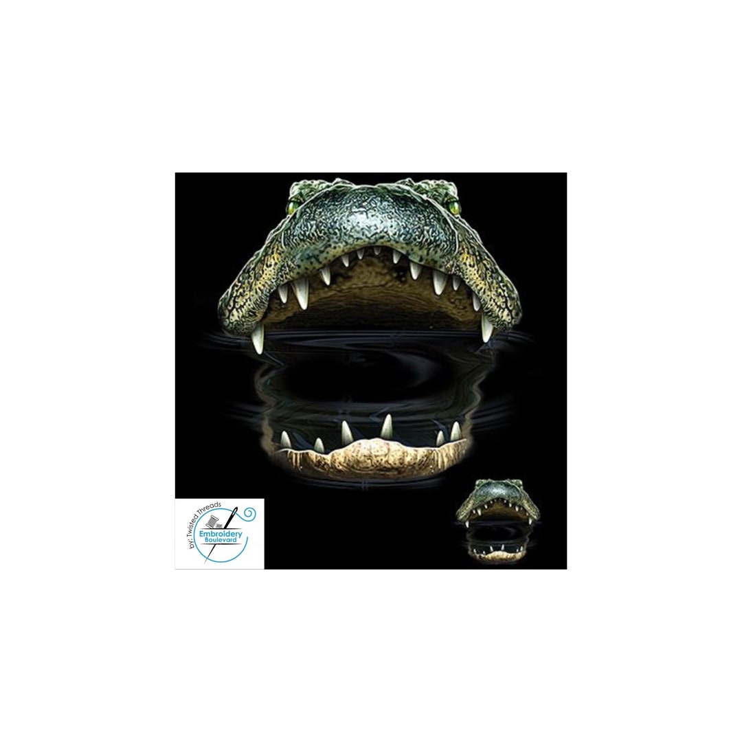 Gator Graphic T-shirt, Gator Jaws T-shirt, Realistic Gator Shirt ...