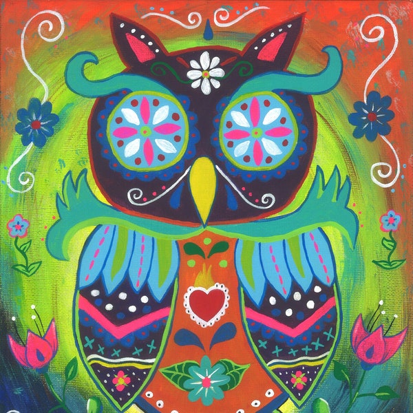 Mexican Folk Art Owl - Etsy