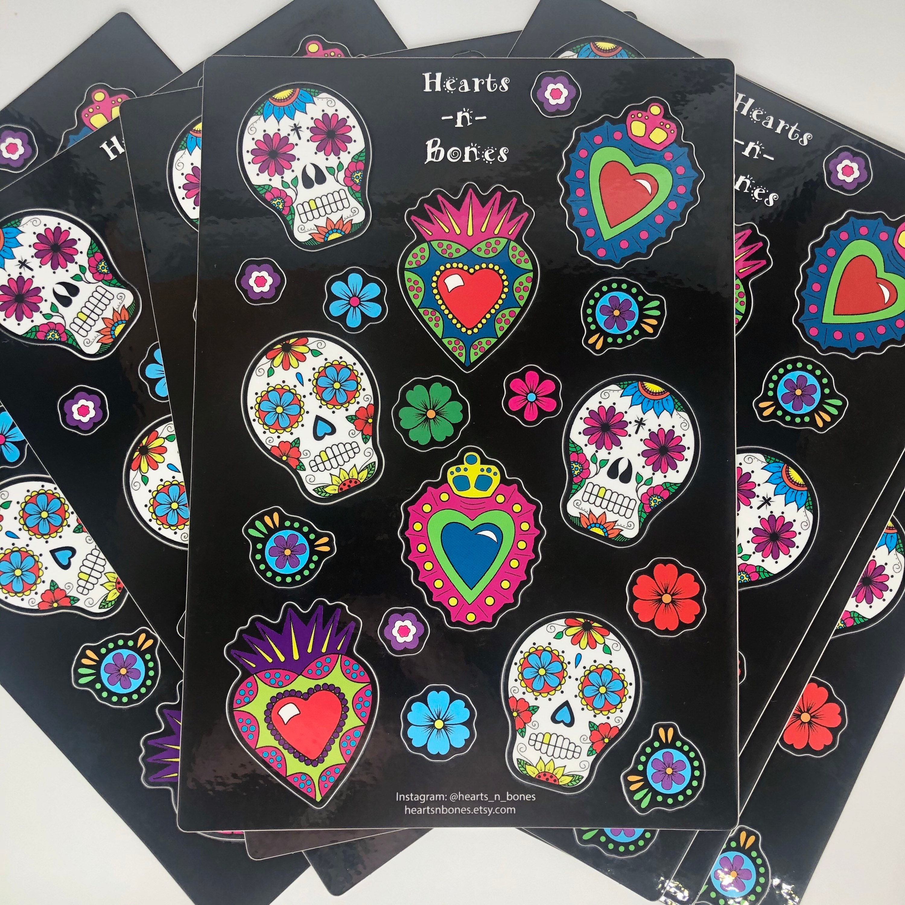 Day of the Dead Sticker Sheet. Dia De Los Muertos, Vinyl Stickers ...