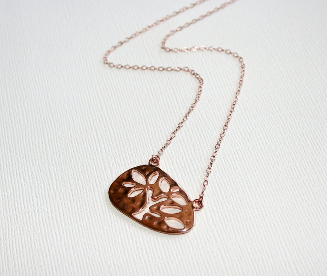 Tree of Knowledge Necklace in Sterling Silver (18k Rose Gold Plating ...
