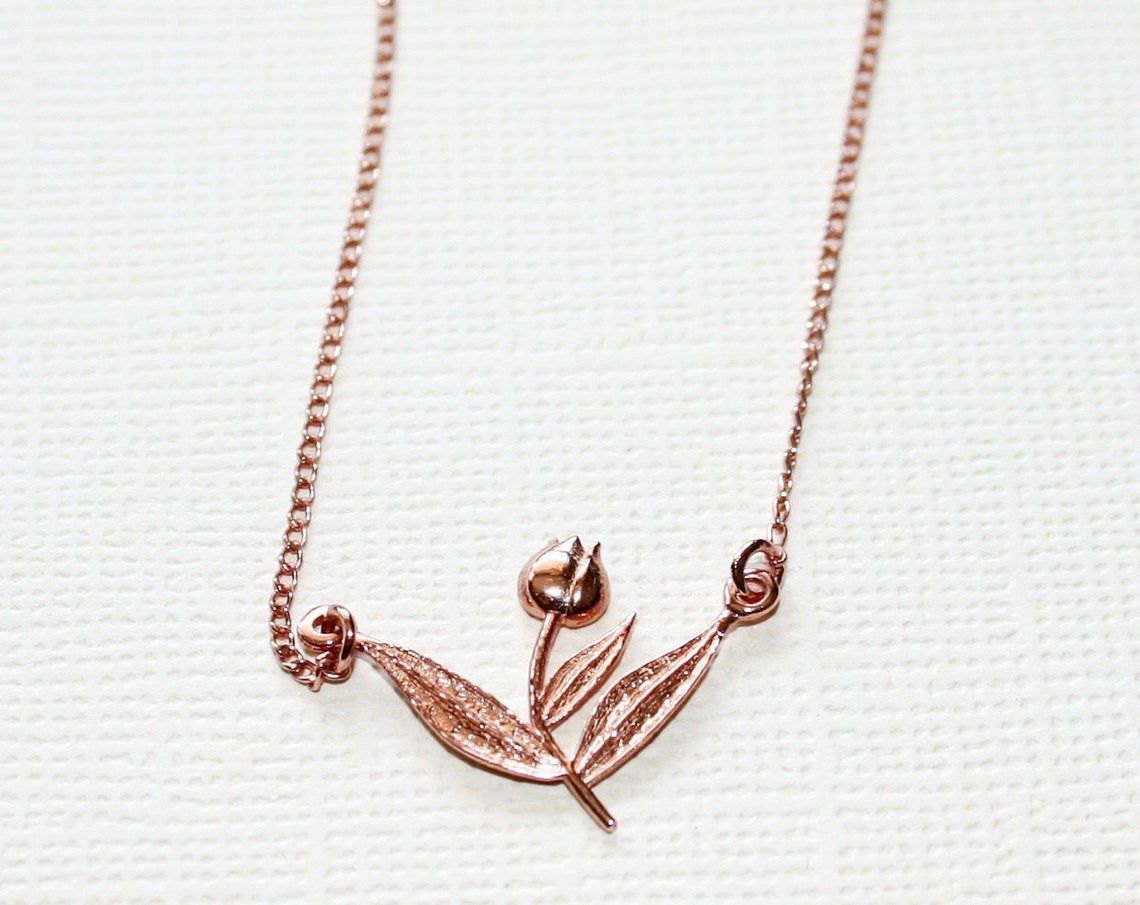 Garden Tulip Necklace in Sterling Silver: OFF-CENTER - Etsy