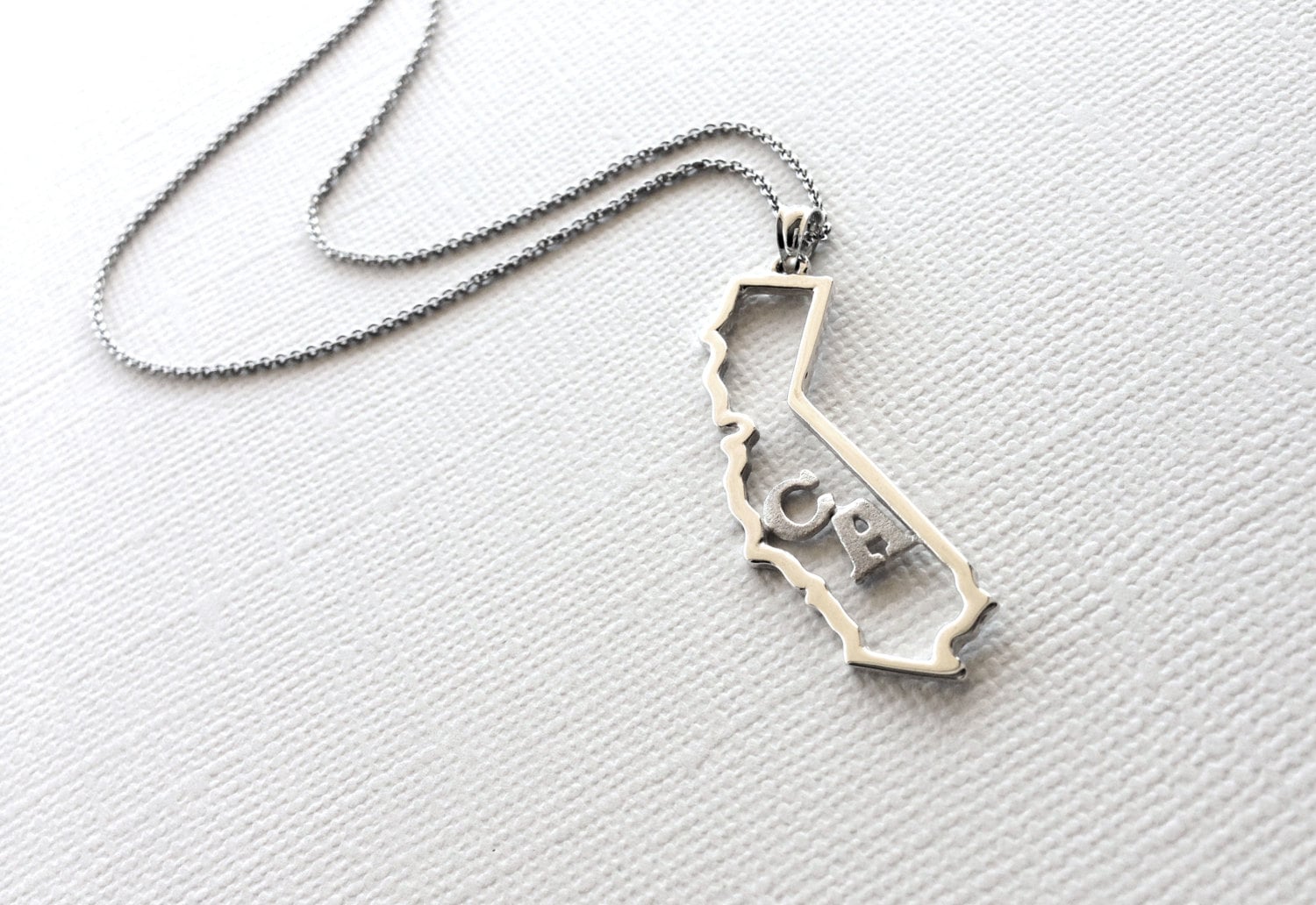 California State Necklace in Sterling Silver - Etsy