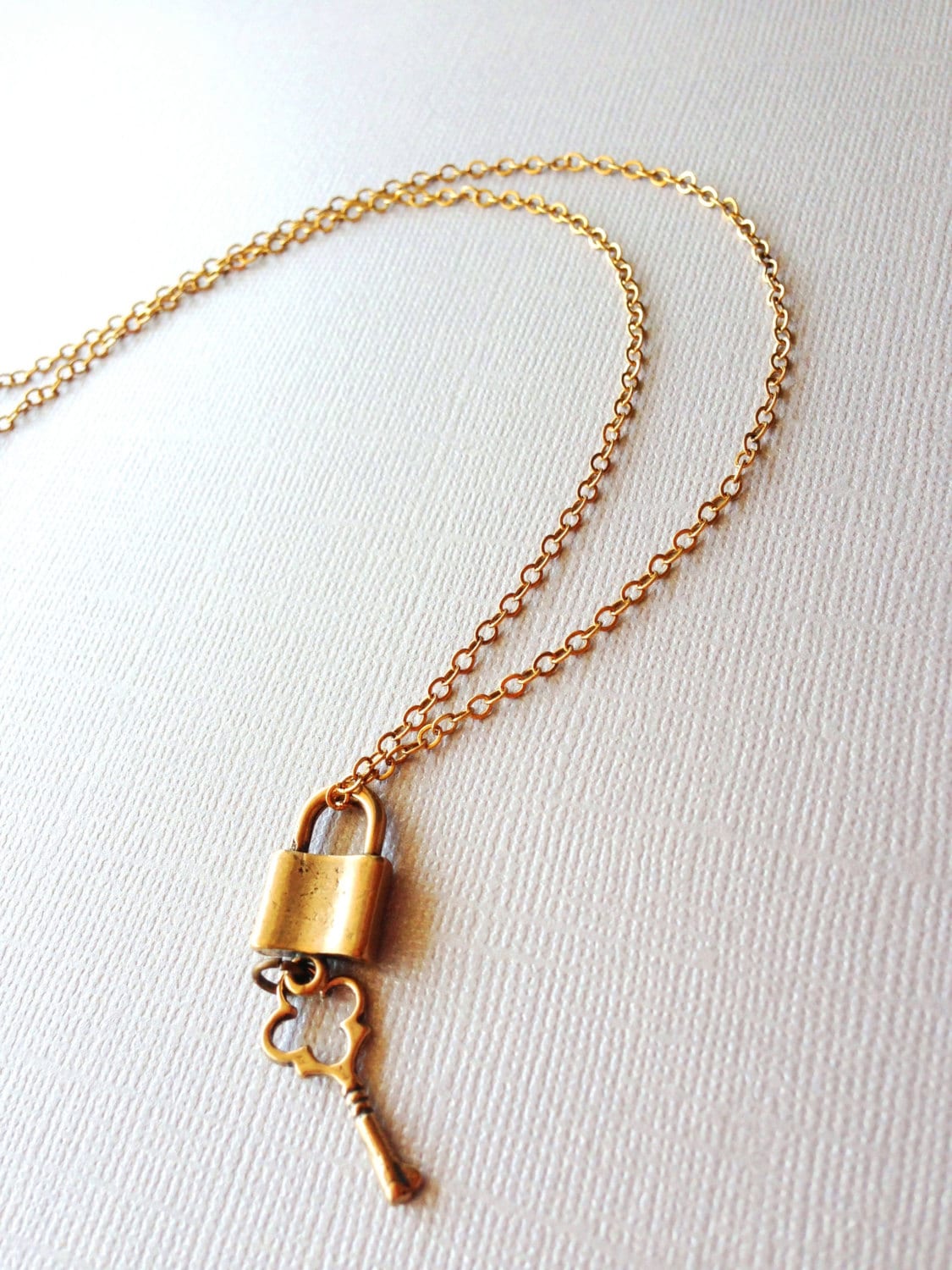 Antique Lock and Key Necklace in Bronze Lock and Key Jewelry - Etsy