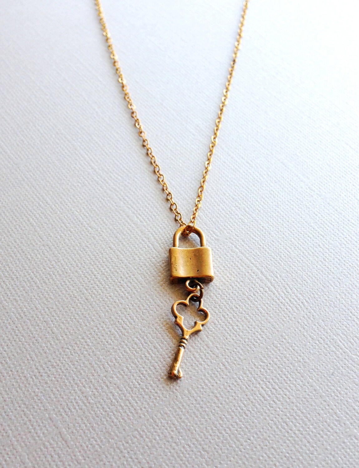 Antique Lock and Key Necklace in Bronze Lock and Key Jewelry - Etsy